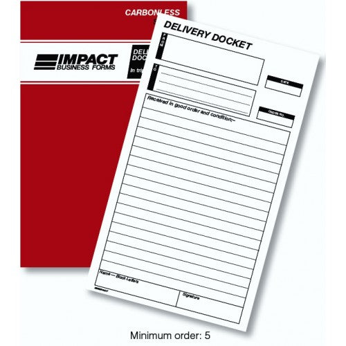 Delivery Docket Book in Triplicate $12.06 per book | 5 Pack | 203mm x ...