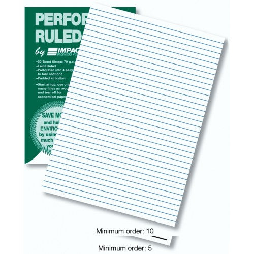 A4 Perforated Ruled Pad $2.20 per pad | 10 Pack | PR355 – Dumont Industries