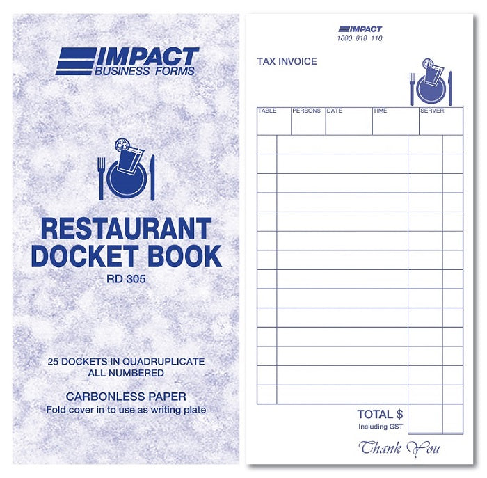 Restaurant Docket Book in Quadruplicate | 10 Pack | 50 Pack | 100 Pack ...