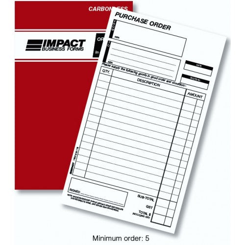 Purchase Order Book in Triplicate | 5 Pack | 203mm x 127mm | Carbonles ...