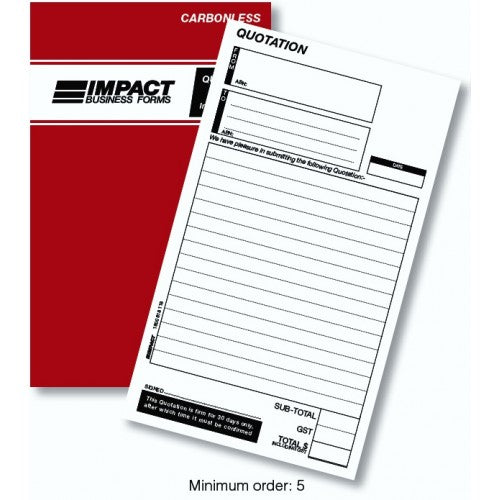 Quotation Book in Duplicate | 5 Pack | 203mm x 127mm | Carbonless | SB ...